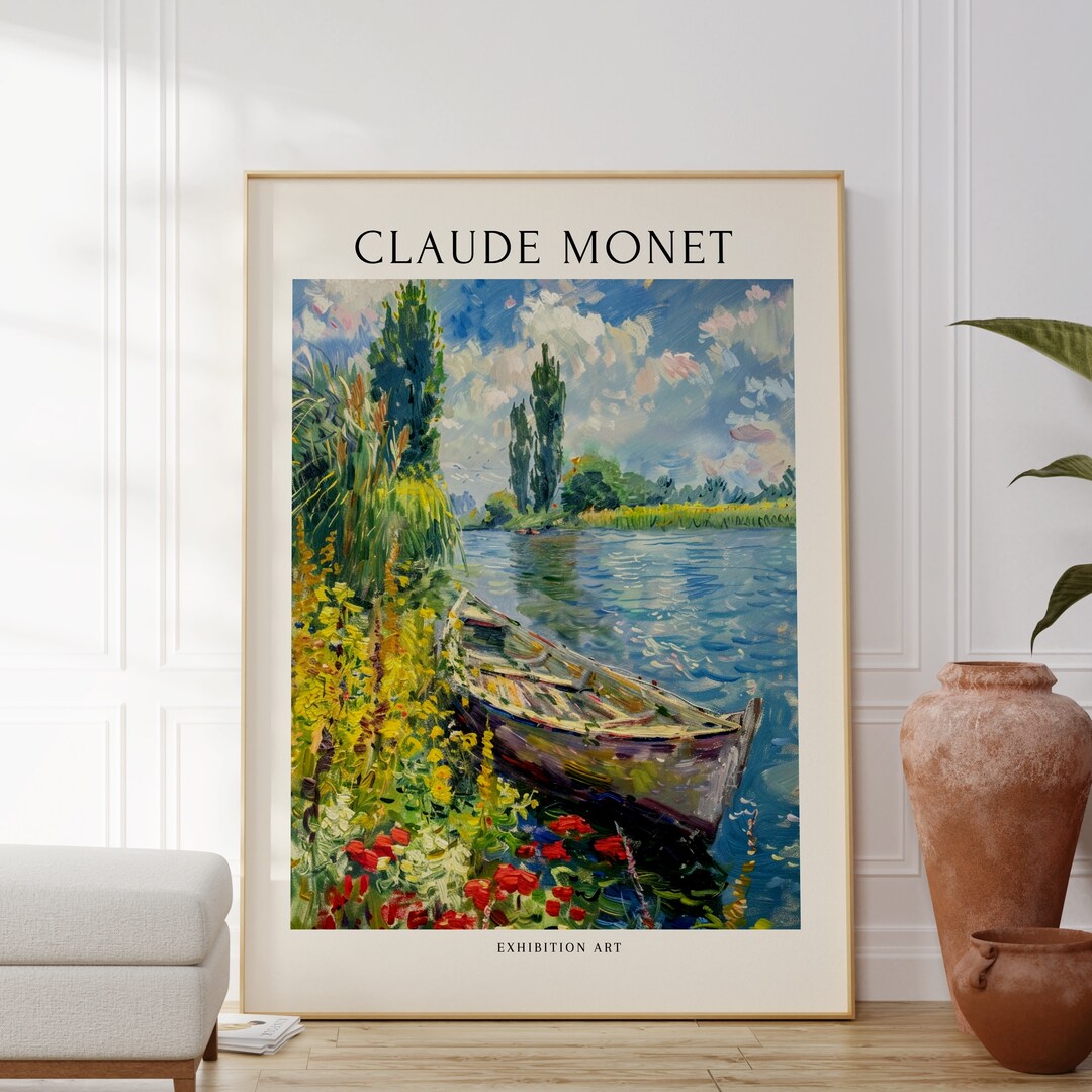 Claude Monet Poster Mid Century Modern Wall Art for Aesthetic Room ...