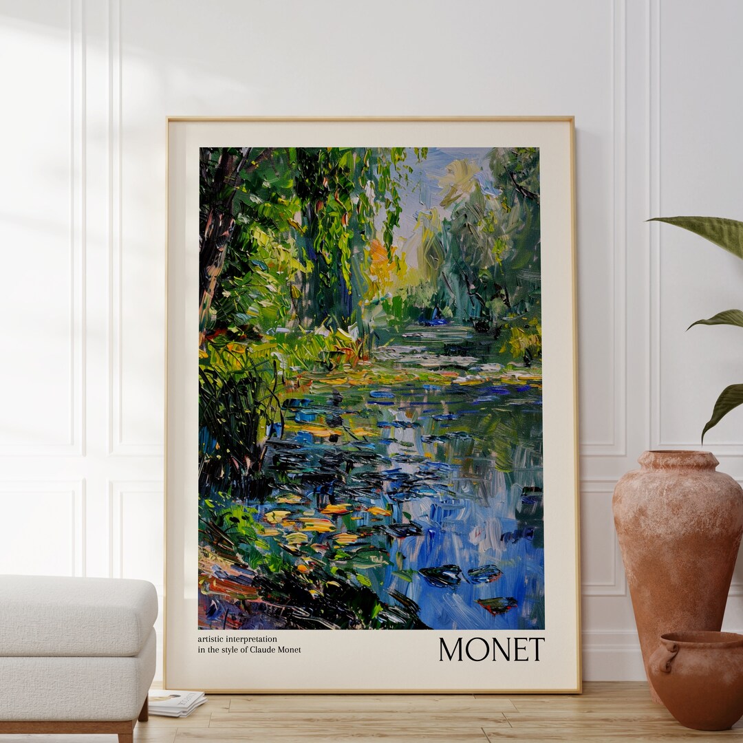 Claude Monet Poster Mid Century Modern Wall Art for Aesthetic Room ...