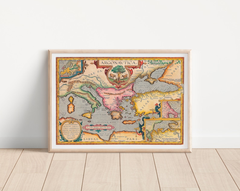 Map of the Journey of Jason and the Argonauts Reproduction of - Etsy