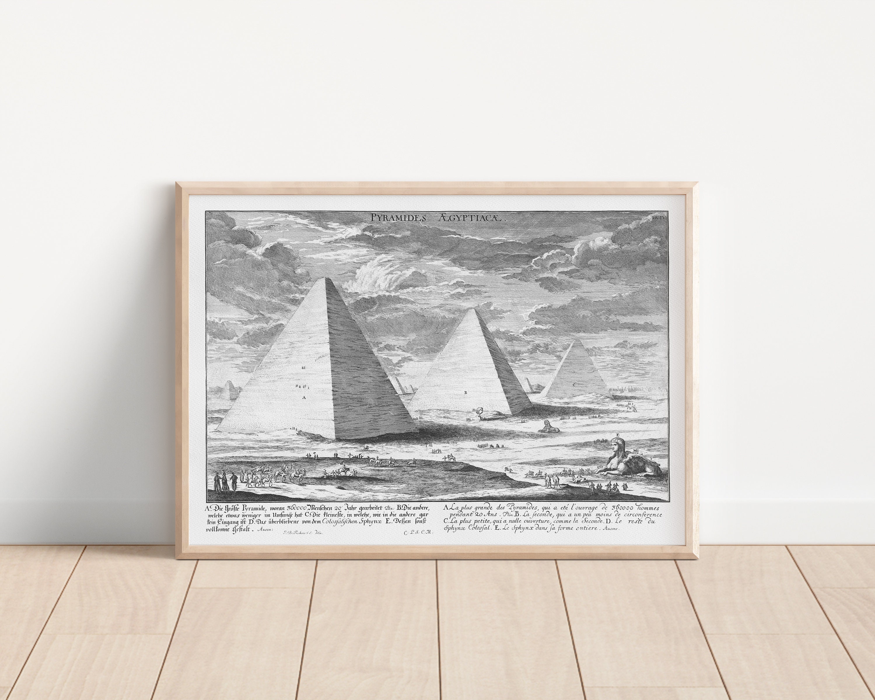 The Pyramids of Egypt Etching, Seven Wonders of the Ancient World Print ...