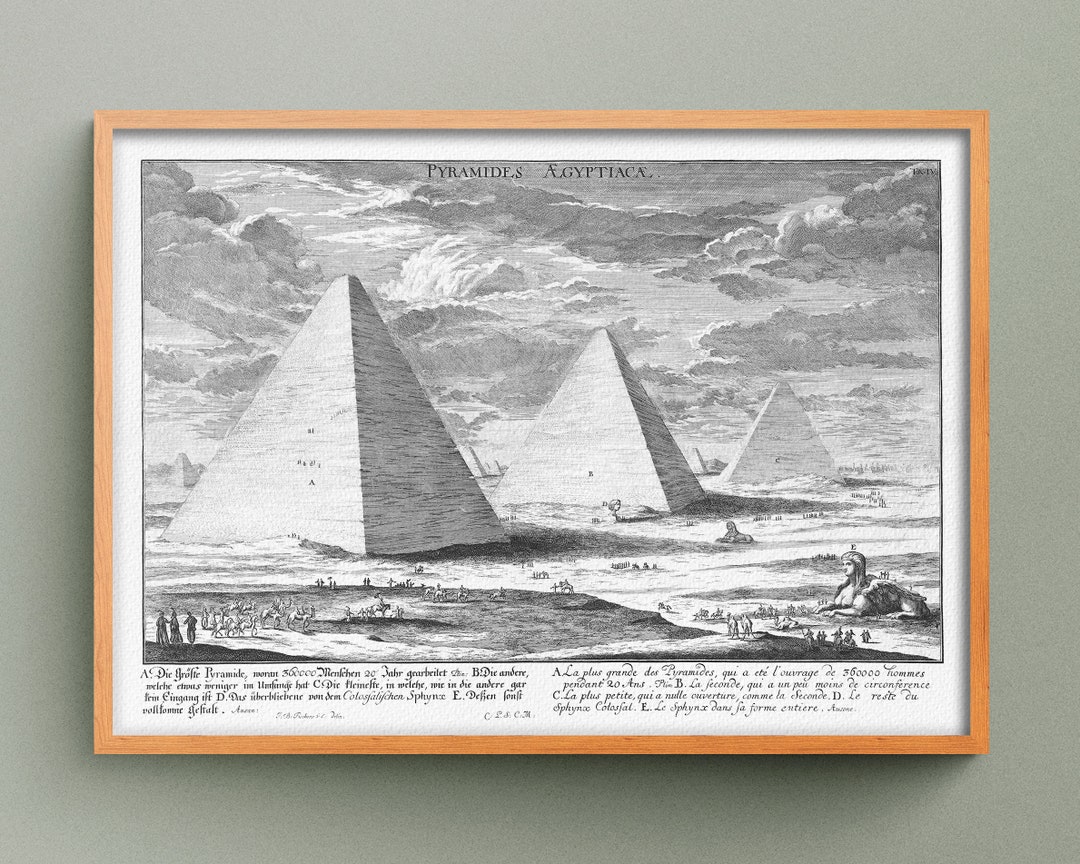 The Pyramids of Egypt Etching, Seven Wonders of the Ancient World Print ...