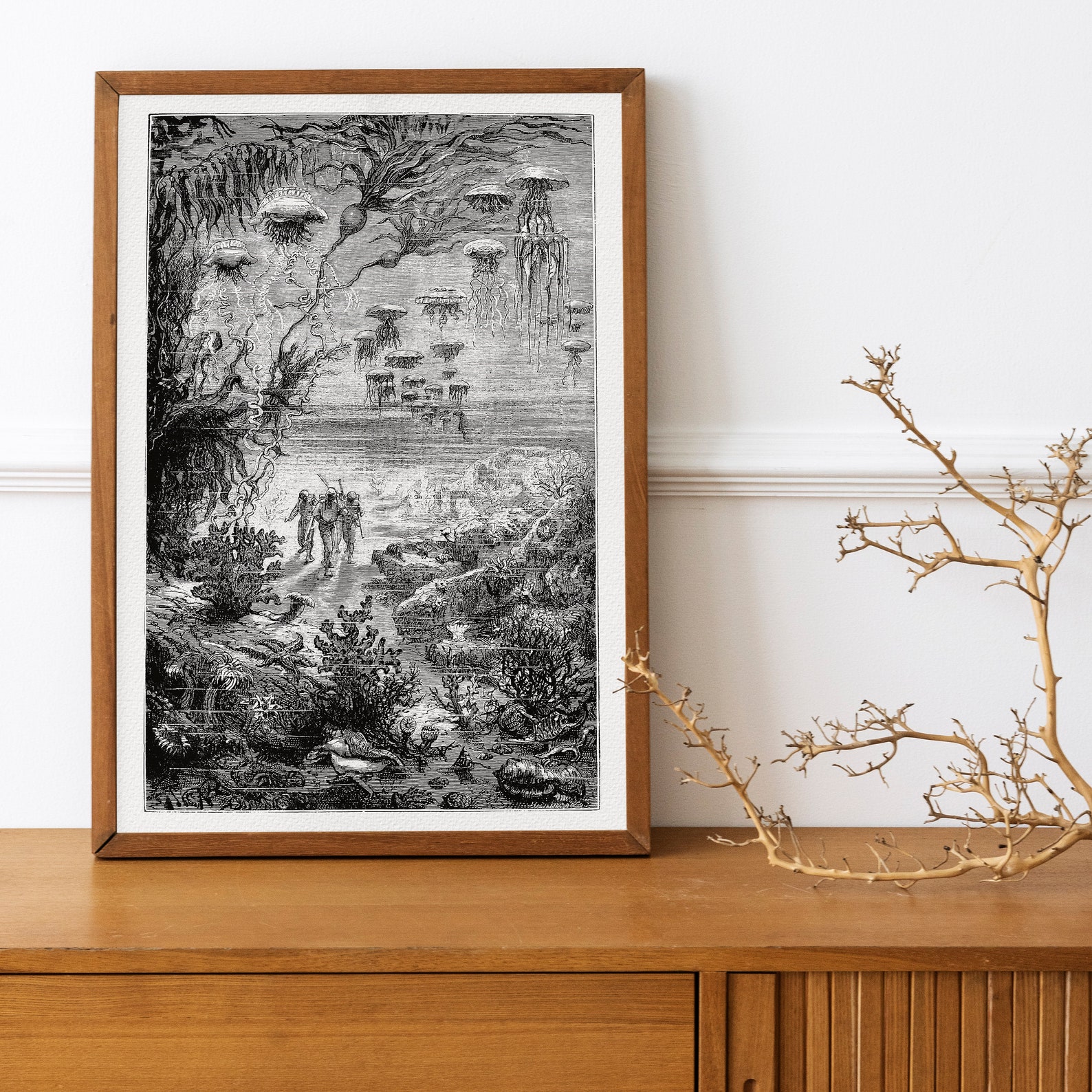 Twenty Thousand Leagues Under the Seas Etching Print Jules - Etsy
