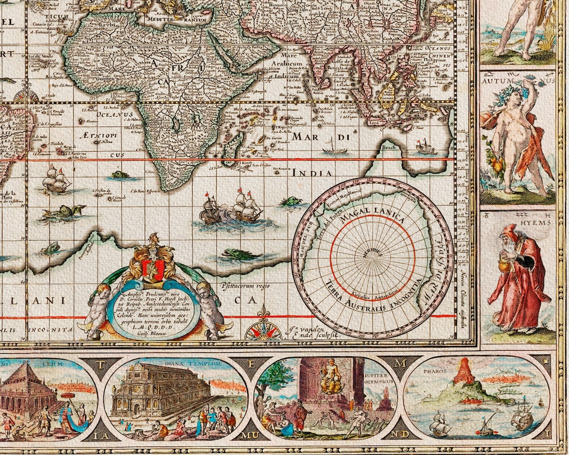 1606 World Map Old Map Print Vintage World Map Reproduction - Etsy