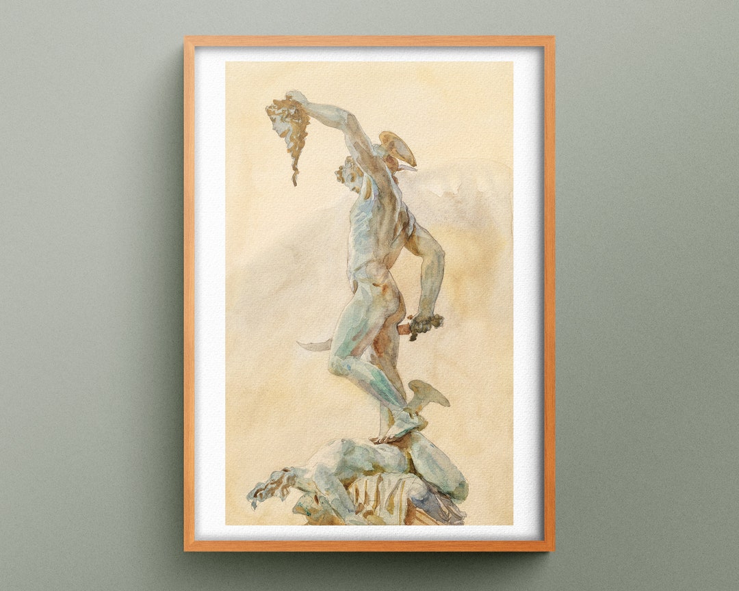 Boceto de Perseo de Cellini, Ilustración de John Singer Sargent ...