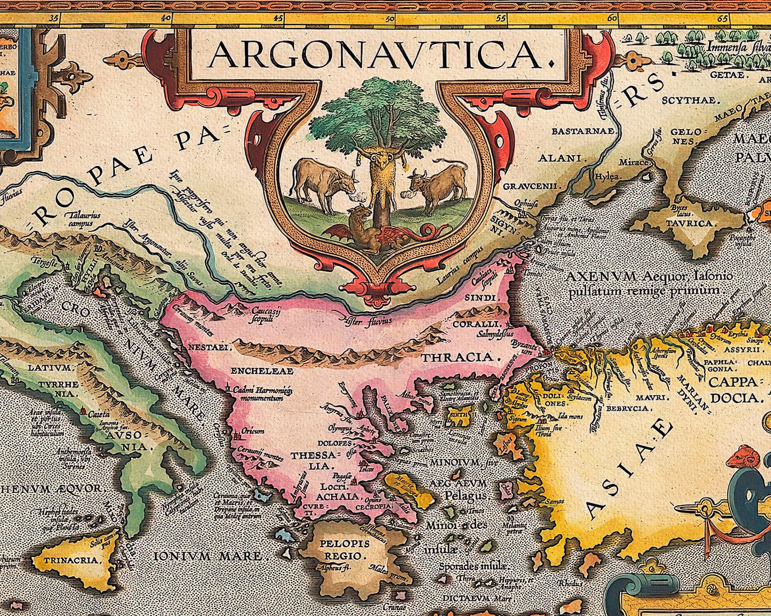 Map of the Journey of Jason and the Argonauts, Reproduction of Ancient ...