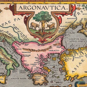 Map of the Journey of Jason and the Argonauts, Reproduction of Ancient ...