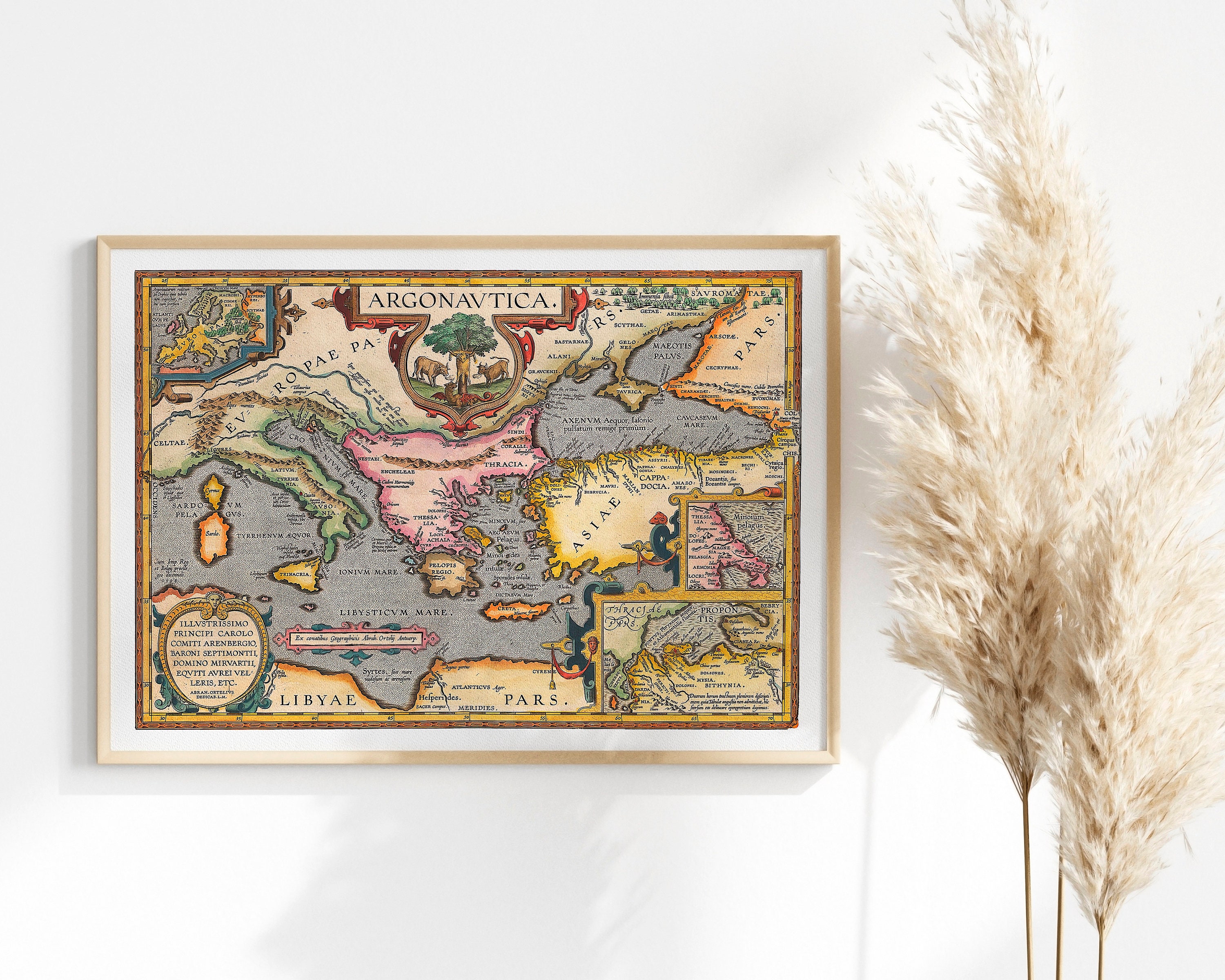 Map of the Journey of Jason and the Argonauts, Reproduction of Ancient ...