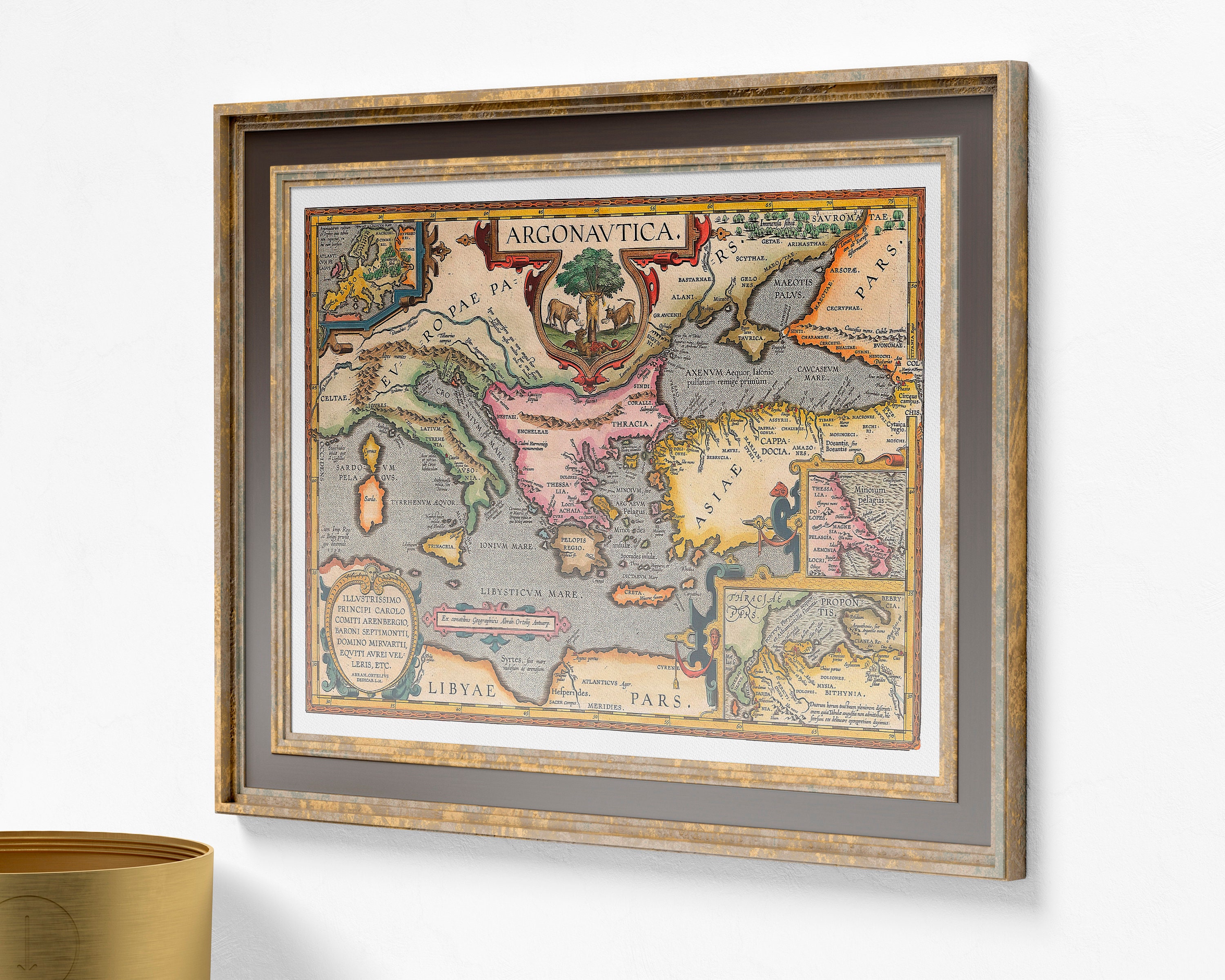 Map of the Journey of Jason and the Argonauts, Reproduction of Ancient ...