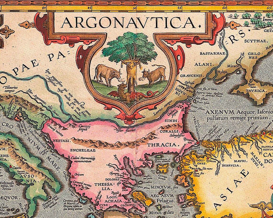 Map of the Journey of Jason and the Argonauts Reproduction of - Etsy