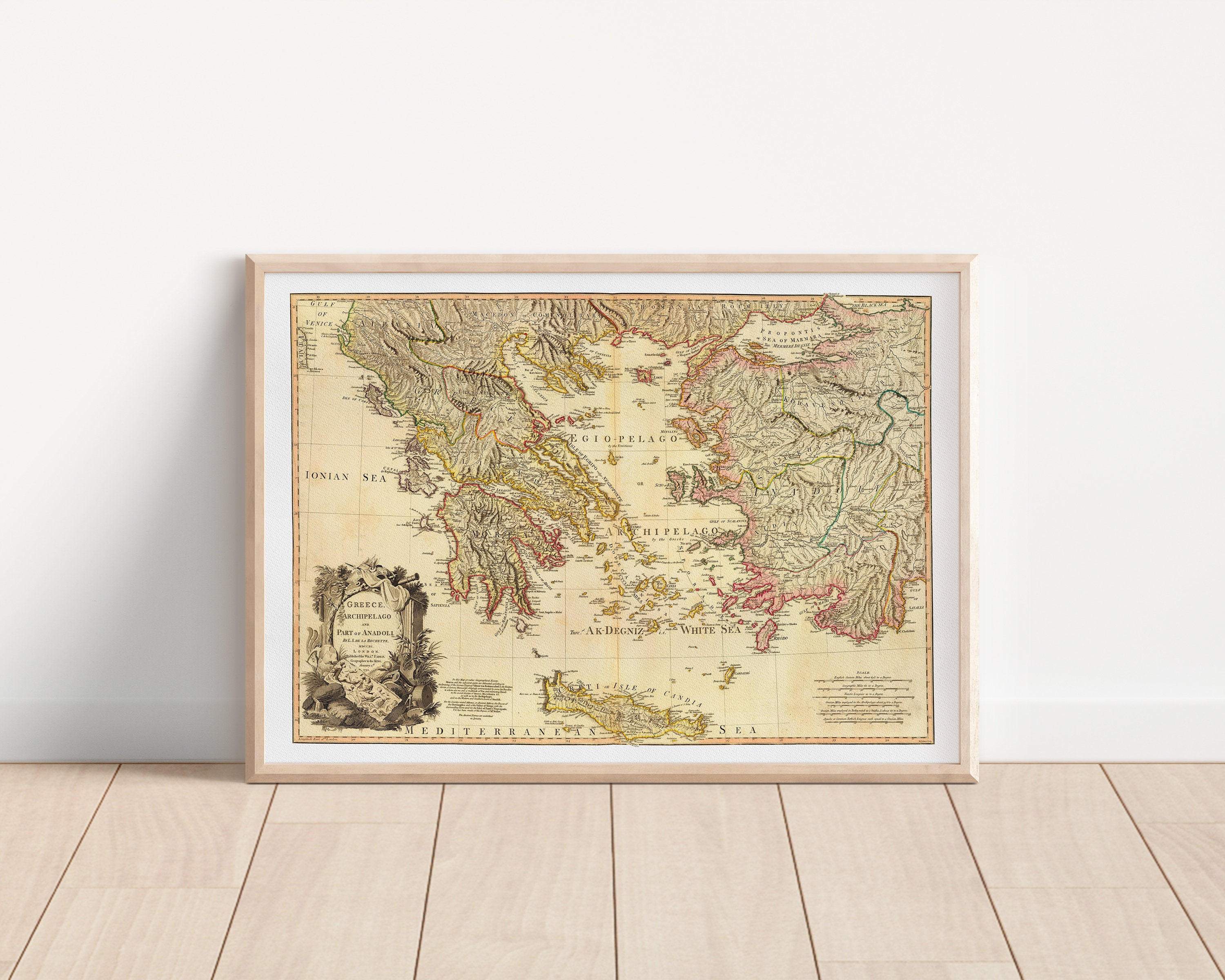 1791 Map of Ancient Greece, Reproduction of a Vintage Map, Old Map of ...