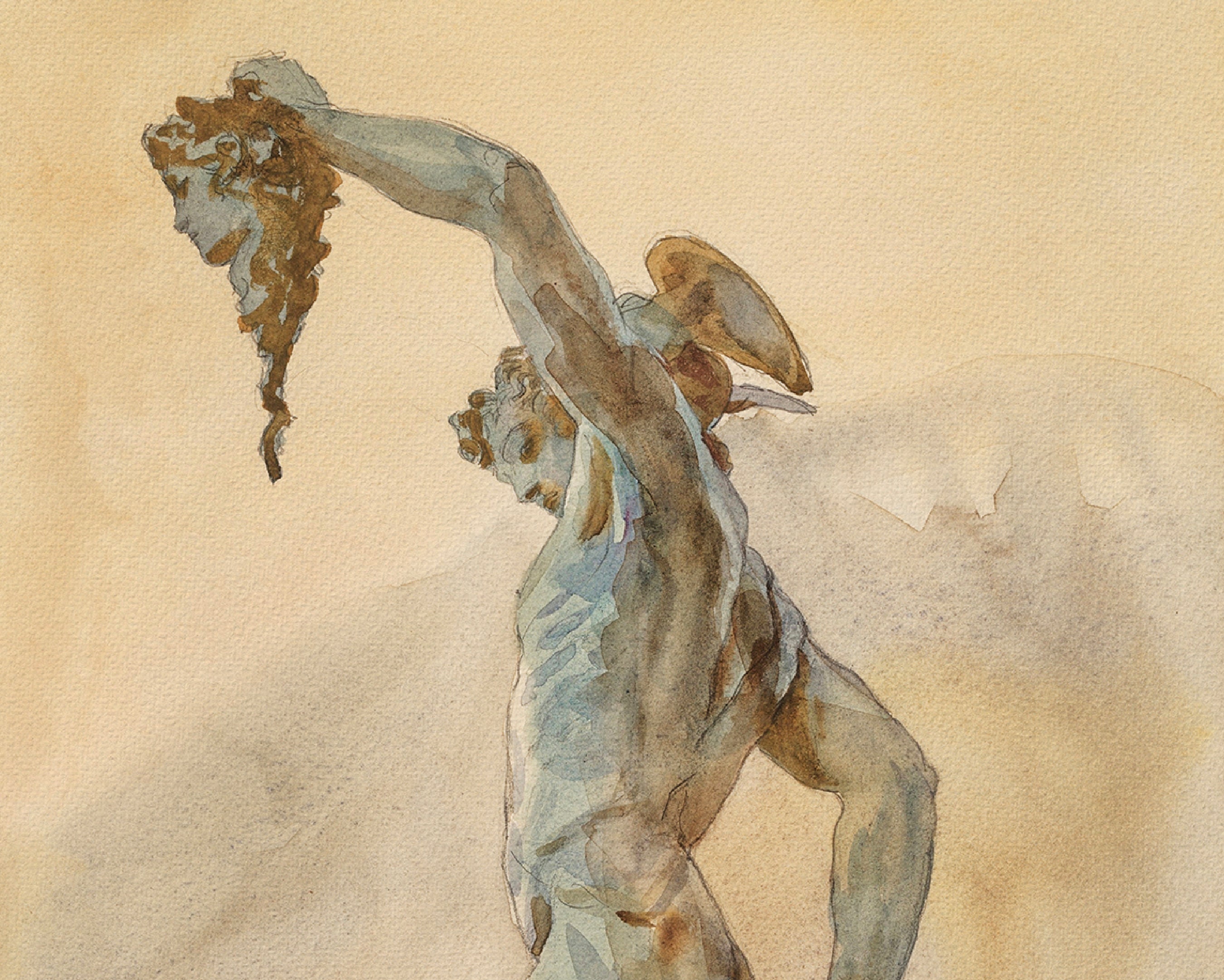 Cellini's Perseus Print, Sketch by John Singer Sargent, Sketch of ...