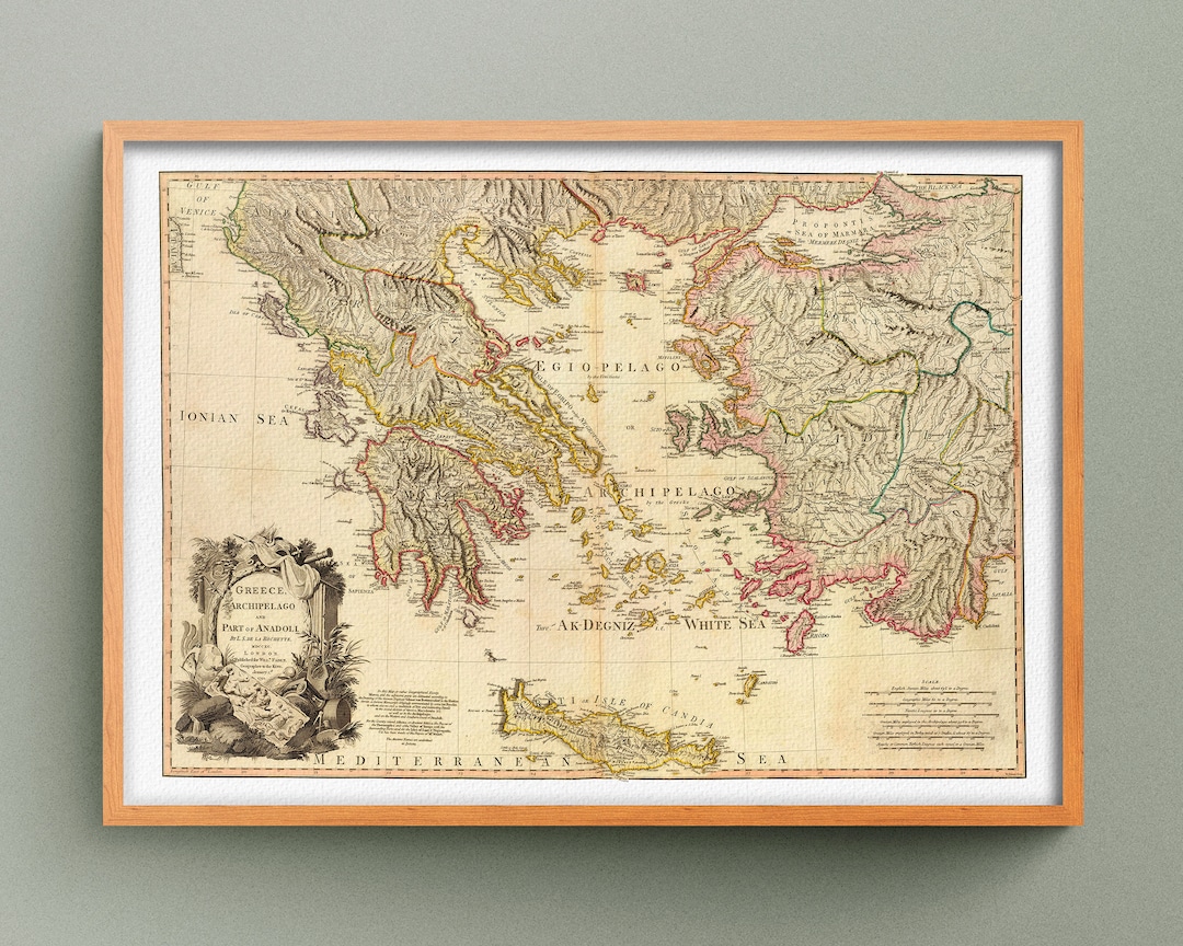 1791 Map of Ancient Greece, Reproduction of a Vintage Map, Old Map of ...