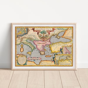 Map of the Journey of Jason and the Argonauts, Reproduction of Ancient ...