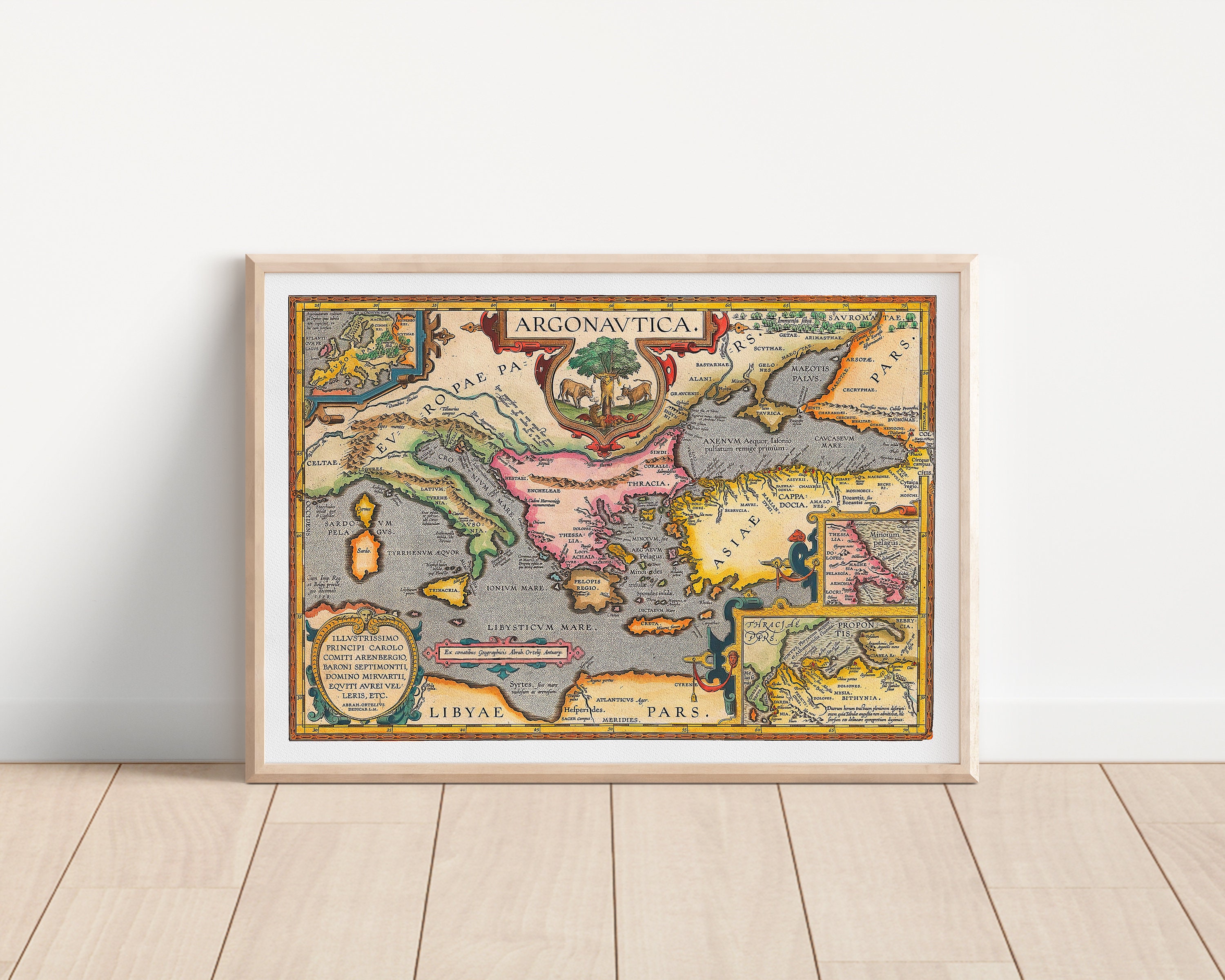 Map of the Journey of Jason and the Argonauts, Reproduction of Ancient ...