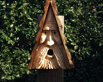 Wooden Face Bird House - Etsy