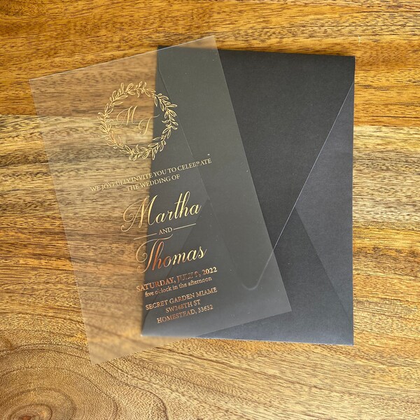 Clear Wedding Invitation - Etsy
