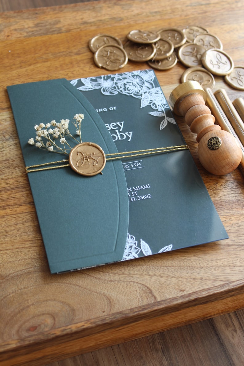 Acrylic Wedding Invitations With White Ink Half Fold - Etsy