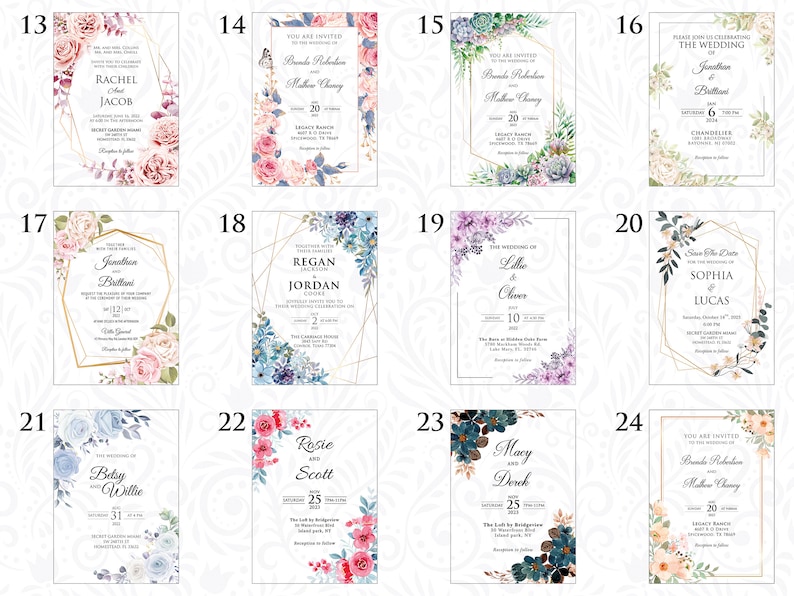 Simple Paper Wedding Invitations With White Ink, Half Fold Envelope ...
