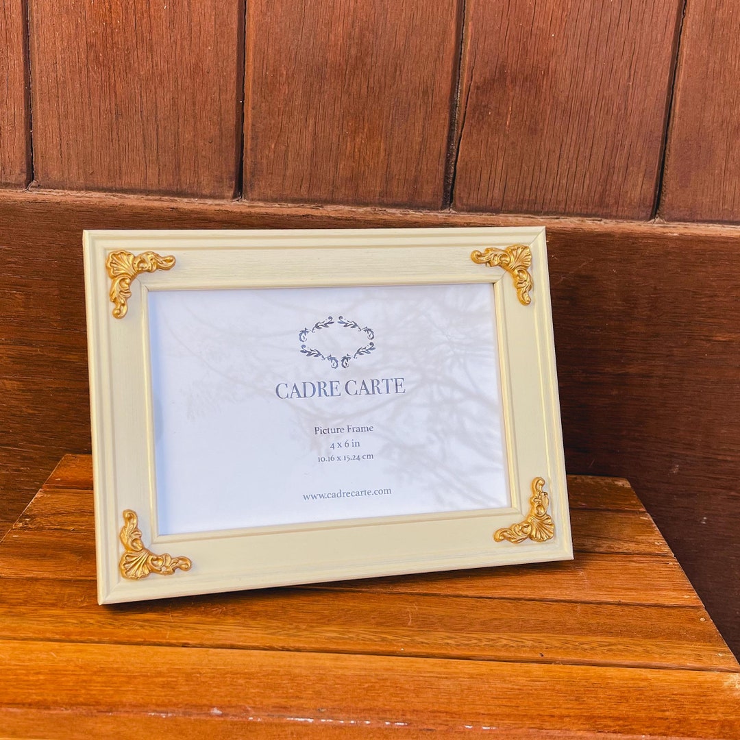 Vintage Style Frame, Ivory W Gold Filigree - Handpainted French Country ...