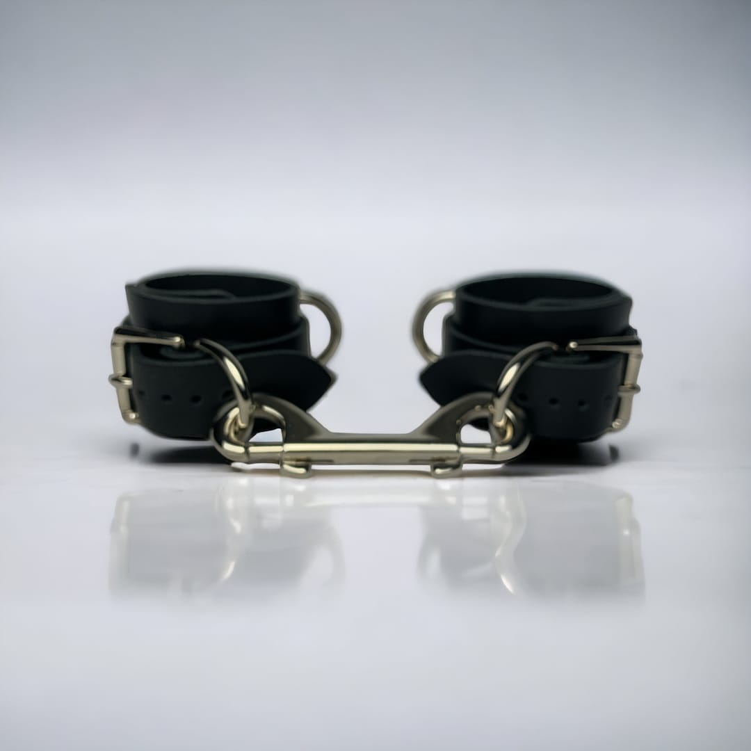 Bondage Leather Handcuffs, Black BDSM Submissive Wrist Cuff - Etsy