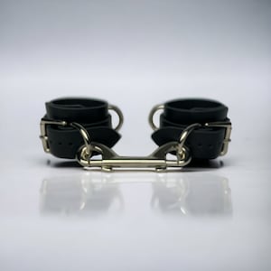 Bondage Leather Handcuffs, Black BDSM Submissive Wrist Cuff - Etsy
