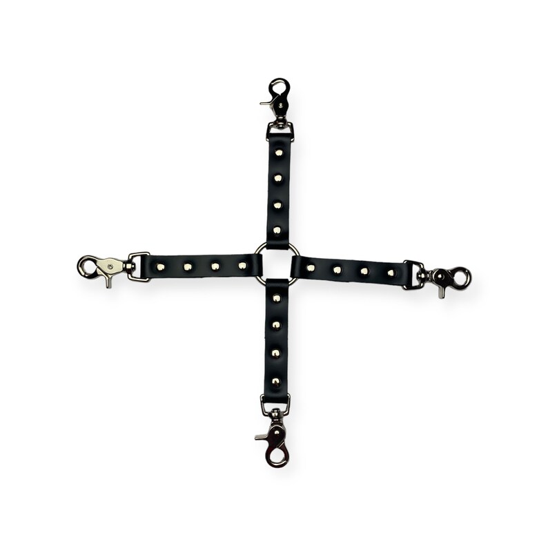 4-way Hog Tie Connector Black Leather BDSM Restraints - Etsy