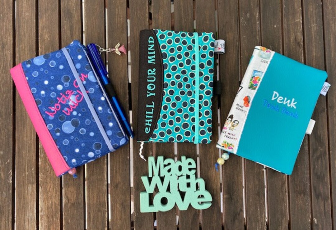 Embroidery File "notebook Cover DIN A6" Ith and Blank Plus Texts - Etsy