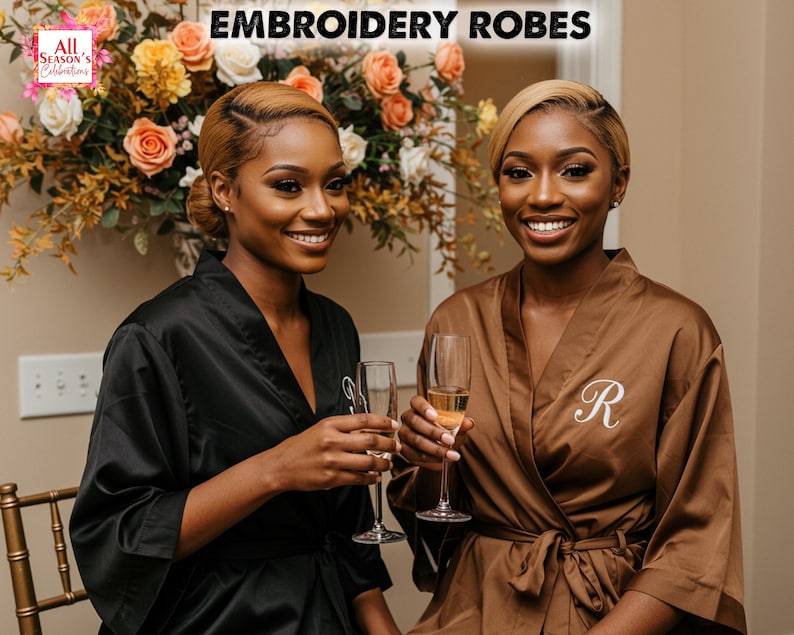 Personalized Embroidery Robes Custom Embroidered Robes Bridal Robes ...
