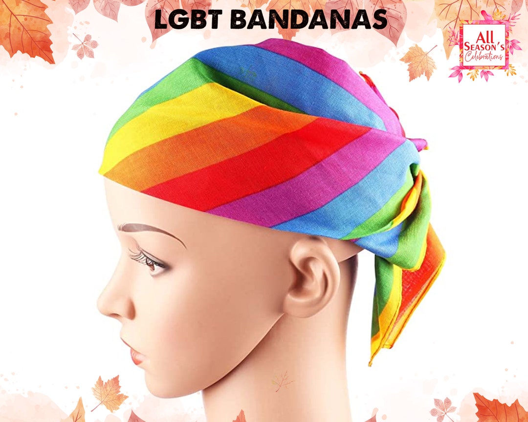 Customized Bandana / Rainbow Colors Bandanna Cotton Bandana ...