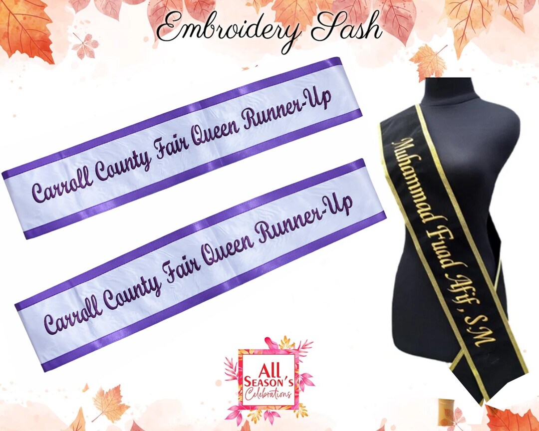Personalized Embroidery Lace Sash Custom Lace Sash Lace Sash Customize ...
