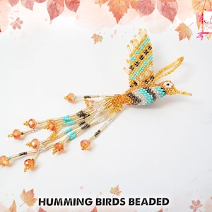 Beaded Humming Bird /humming Bird Ornament Hand Beaded / Hummingbird ...