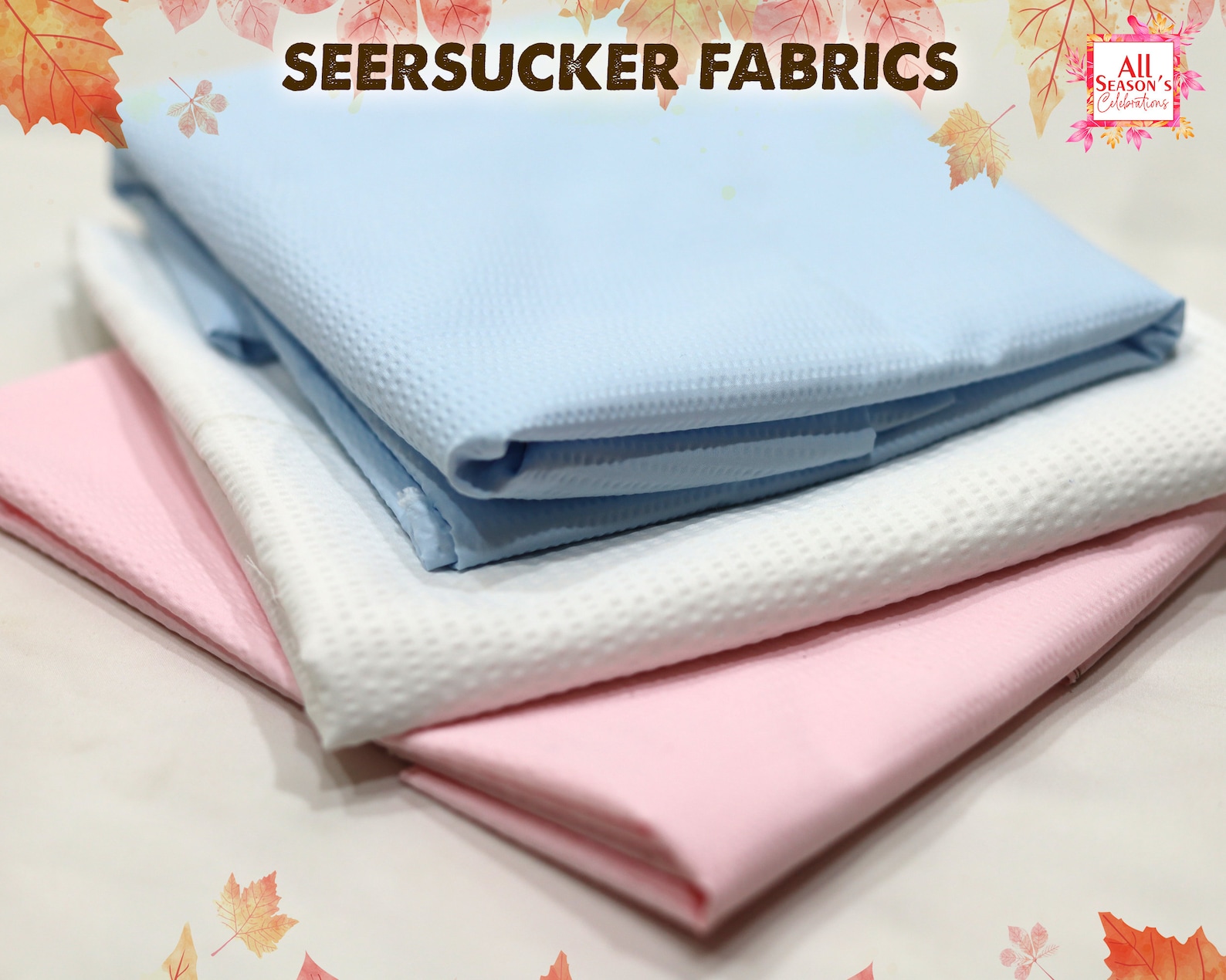 Seersucker Fabric by the Yard Half Yard Many Colors Designer Seersucker ...