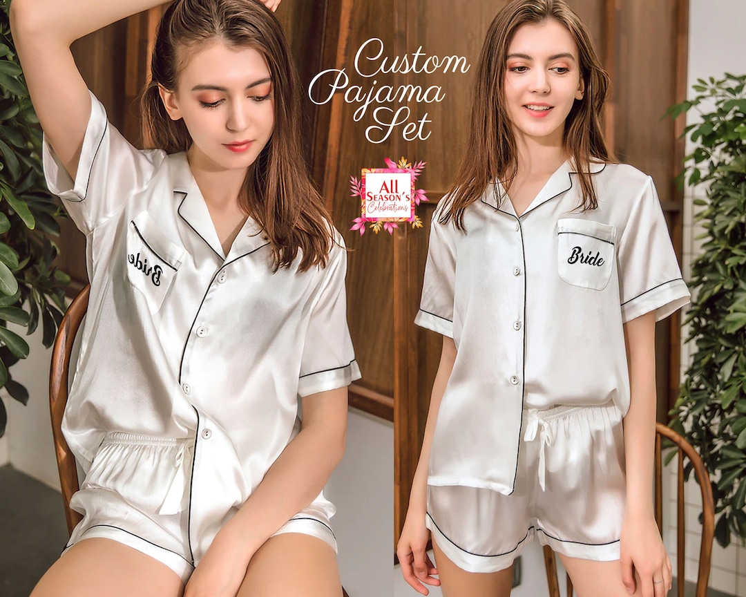Custom Pajamas Set Personalized Pajamas Customize Pajama Set Bridesmaid ...