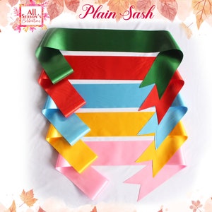 Plain Blank Sashes - 10, 25, 50 & 100 Packs Plain Sash Blank Sash ...