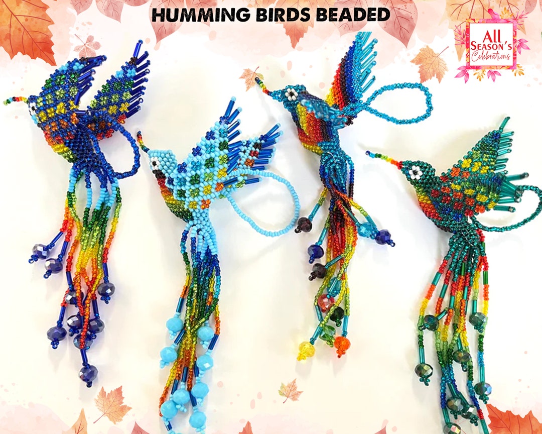 Beaded Humming Bird /humming Bird Ornament Hand Beaded / Hummingbird ...
