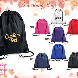 Personalized Name Drawstring Bag Customize Drawstring Custom Gym Drawstring Bag Bridal Party ...