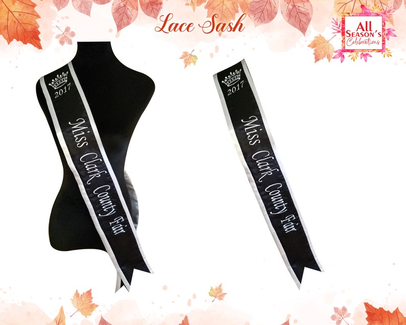Personalized Lace Sash Custom Lace Sash Lace Sash Customize Sash ...