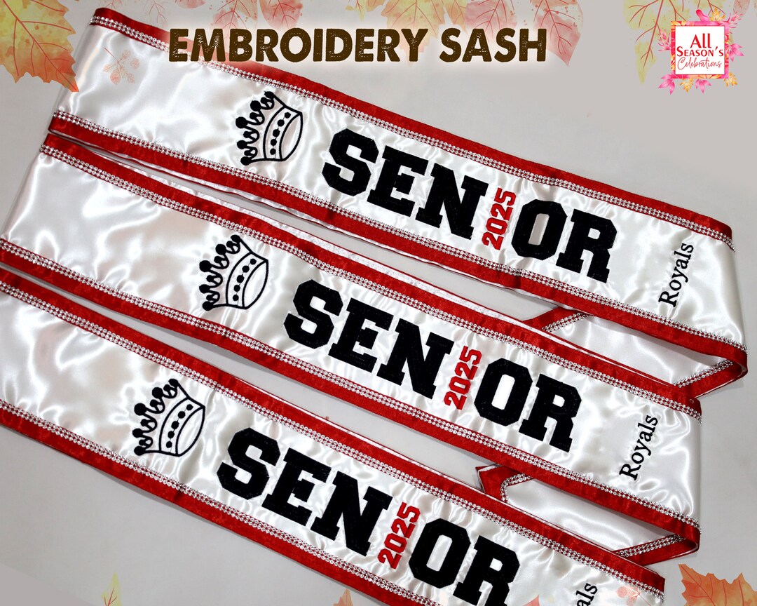 Customize Senior 2025 Sash Senior Sash Custom Border Sash Personalized ...