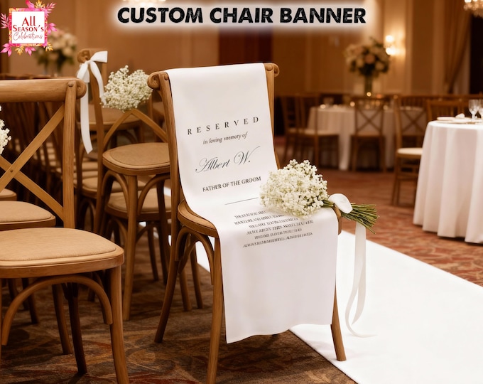 In Loving Memory Wedding Chair Sign – Memorial Fabric Banner for ...