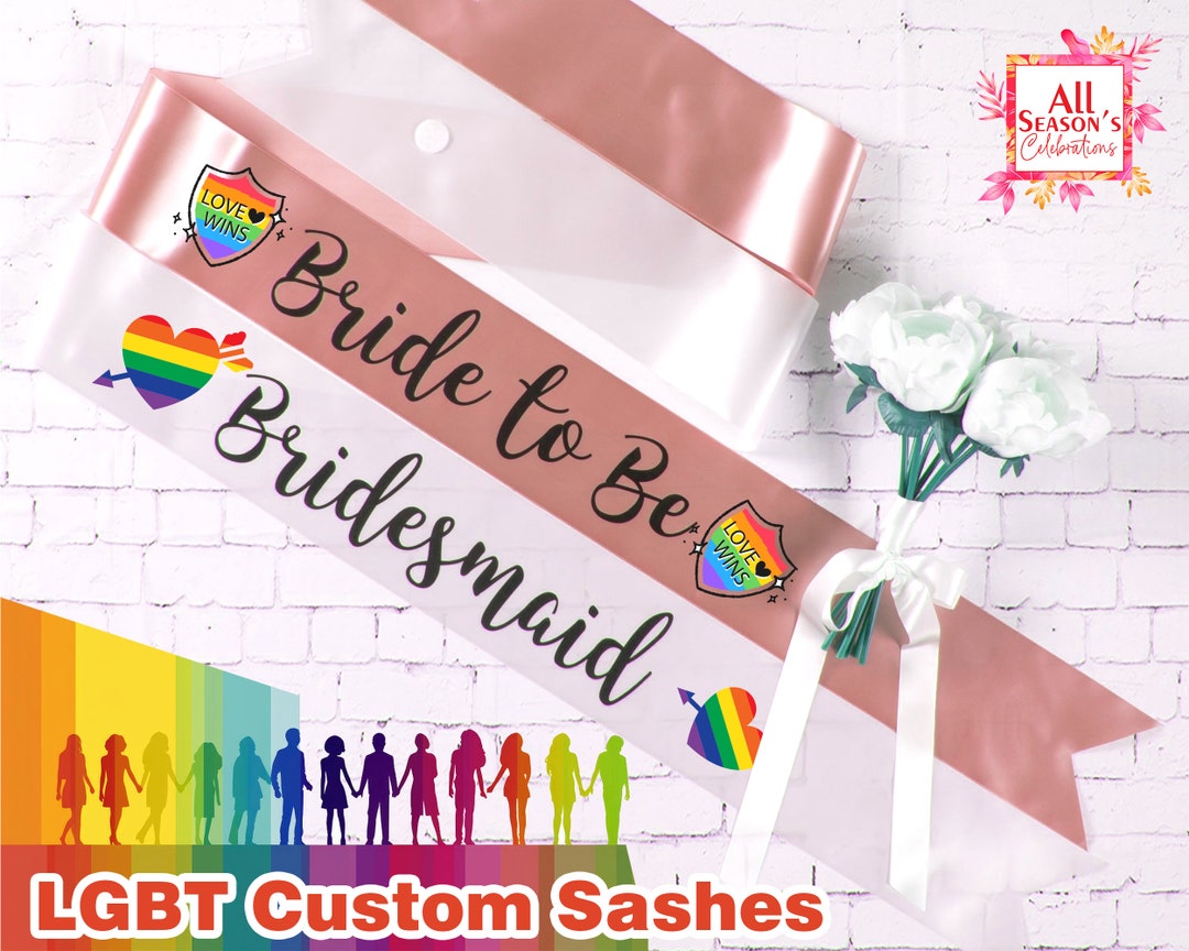 Rainbow Wedding Hen Party Sash, Personalised Sash, Bridesmaid Sash ...