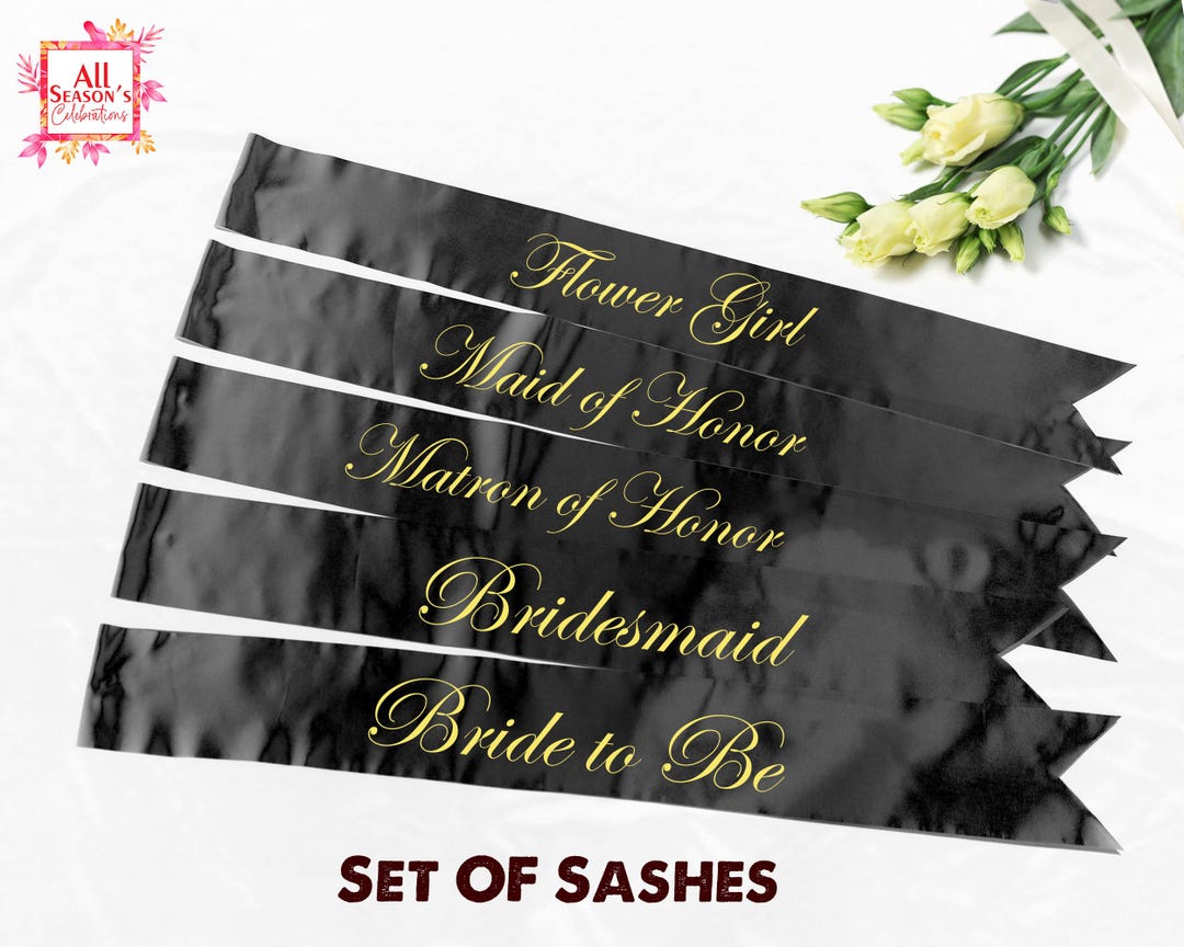 Personalized Set of Sash Customized Sash Your Text Sash Bridesmaid Sash ...
