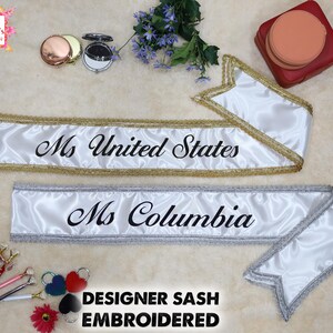 Custom Border Lace Sash Custom Personalized Embroidery Lace Sash ...