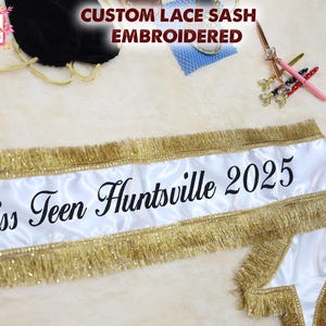 Personalized Embroidery Lace Sash Customize Sash Bridesmaid Sash Custom ...