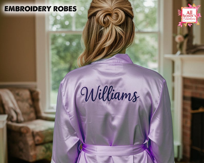 Premium Embroidered Robes Customized Embroidery Robes Bridal Robes ...