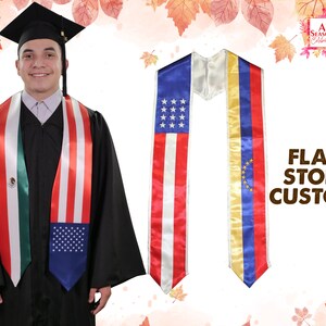 Country Flag Stoles - Mixed & Match Flag Graduation Stole - Your ...