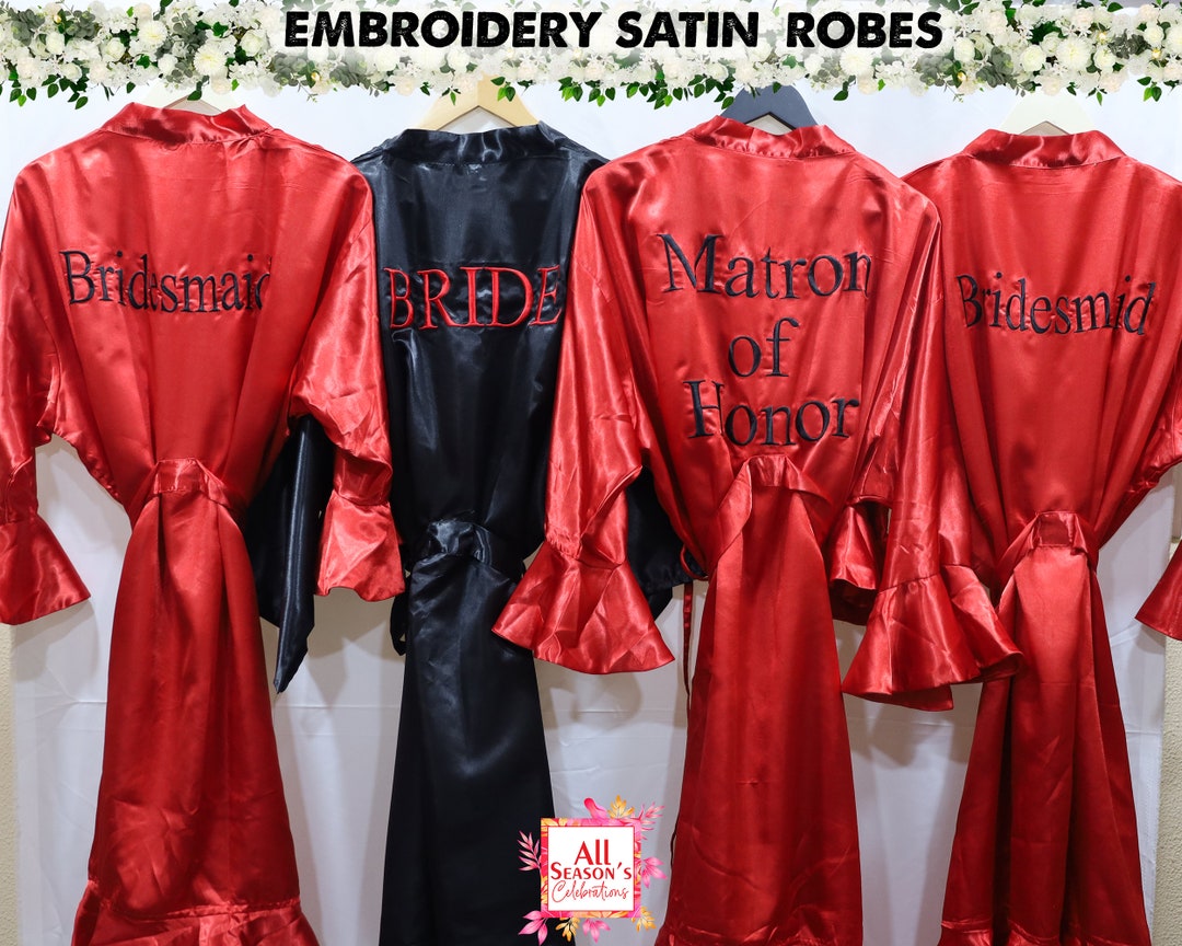 Plus Size Ruffle Robes, Embroidery Bridesmaid Gifts, Wedding Robes ...