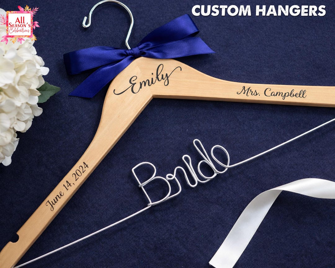 Customized Hanger Bride Hanger for Wedding Dress Bridesmaid Hanger ...