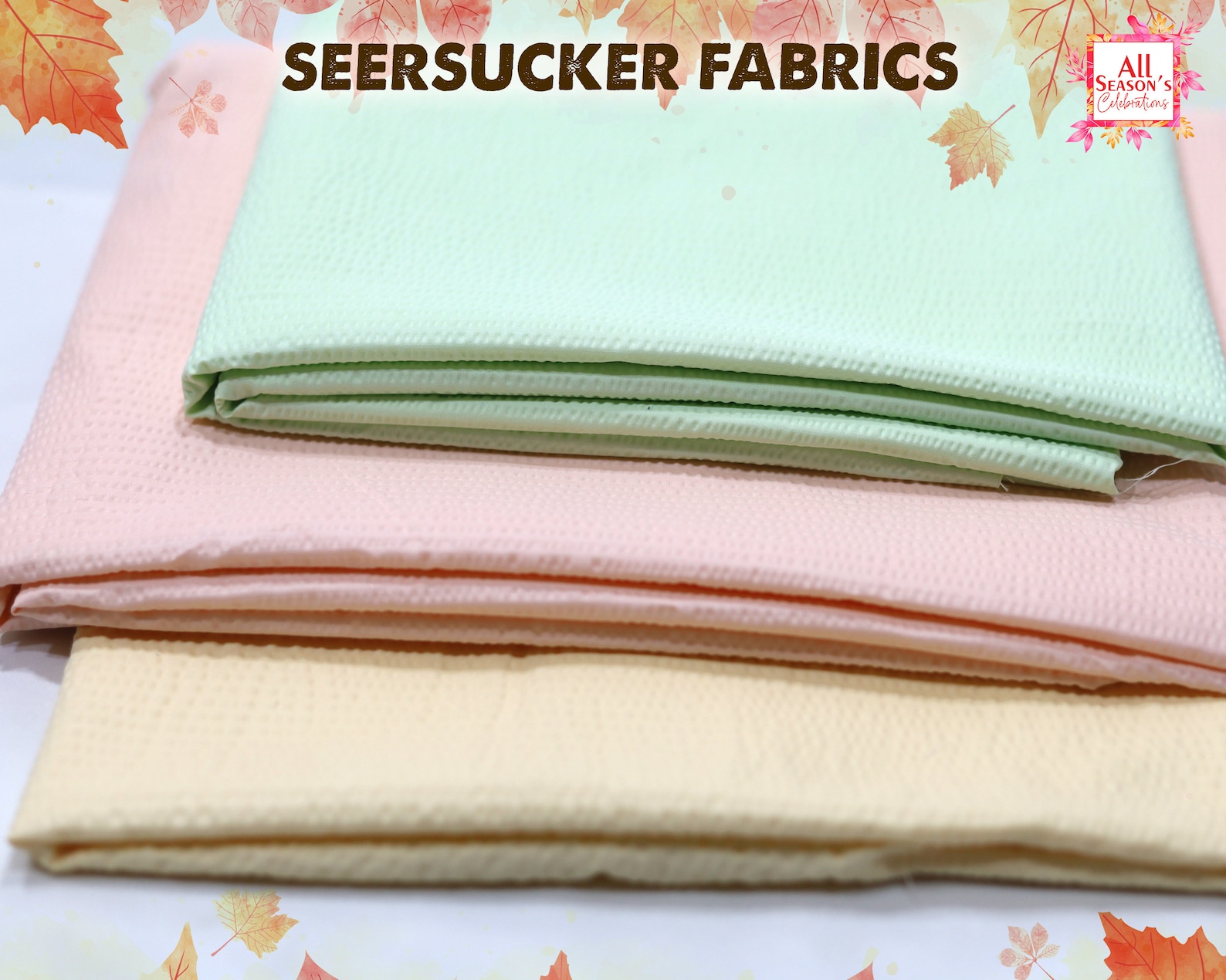 Seersucker Fabric by the Yard Half Yard Many Colors Designer Seersucker ...