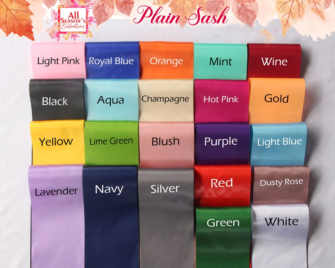 Plain Blank Sashes - 10, 25, 50 & 100 Packs Plain Sash Blank Sash ...