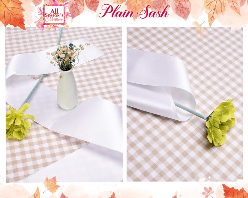Plain Blank Sashes - 10, 25, 50 & 100 Packs Plain Sash Blank Sash ...